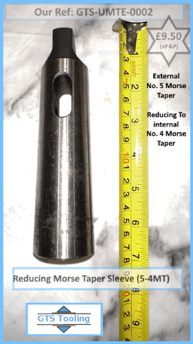 Morse Taper Reduction Sleeve Arbor, 5morse to 4morse – GTS Tooling ...